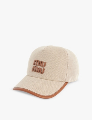 MIU MIU - Miu logo-embroidered cotton baseball cap | Selfridges.com
