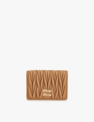 MIU MIU - Brand-plaque leather cardholder | Selfridges.com