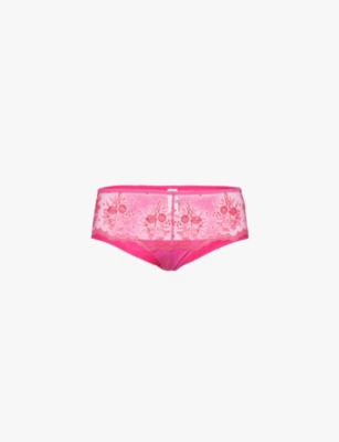 SIMONE PERELE - Intrigue low-rise lace boyshort briefs | Selfridges.com