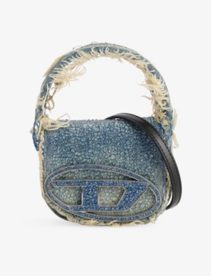 DIESEL - 1DR XS-Iconic crystal-embellished denim bag | Selfridges.com