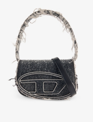 DIESEL - 1DR Iconic crystal-embellished denim bag | Selfridges.com