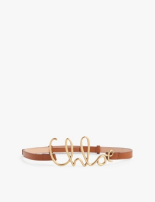 CHLOE - Chloe script-hardware leather belt | Selfridges.com