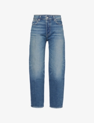 PAIGE - Alexis high-rise barrel-leg stretch-denim jeans | Selfridges.com