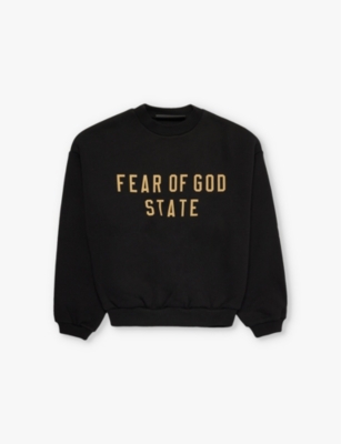 FEAR OF GOD ESSENTIALS - Brand-print crew-neck cotton-blend sweatshirt ...
