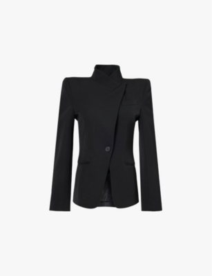 ALEXANDER MCQUEEN - Cavalry padded-pointed-shoulders slim-fit wool ...