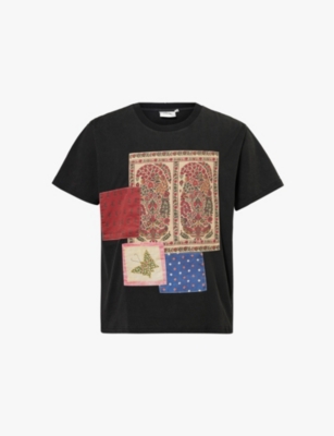 FOUND - Patchwork graphic-print relaxed-fit cotton-jersey T-shirt ...