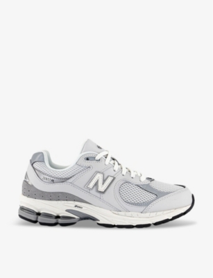 NEW BALANCE - 2002R logo-embroidered leather and mesh low-top trainers ...