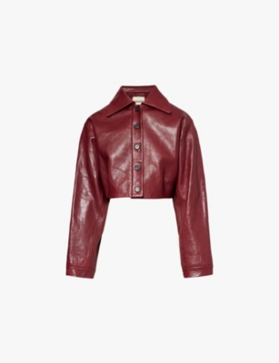 KHAITE - Sue cropped leather jacket | Selfridges.com