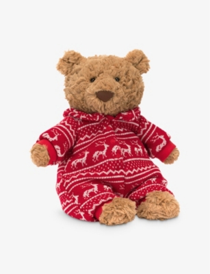 JELLYCAT - Bartholomew Bear Winter Pyjamas soft toy 26cm | Selfridges.com