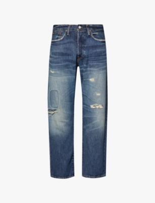 POLO RALPH LAUREN - Distressed whiskering straight-leg classic-fit ...