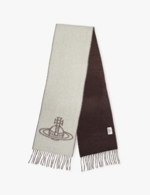 VIVIENNE WESTWOOD - Single Orb double-face wool scarf | Selfridges.com
