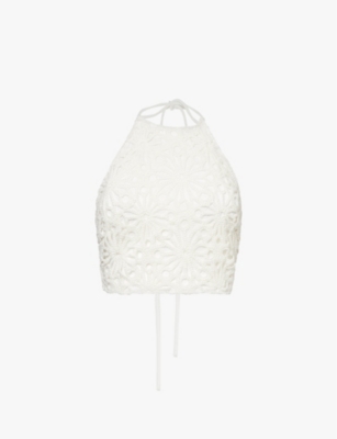 AMY LYNN - Bonnie crochet-pattern cotton top | Selfridges.com
