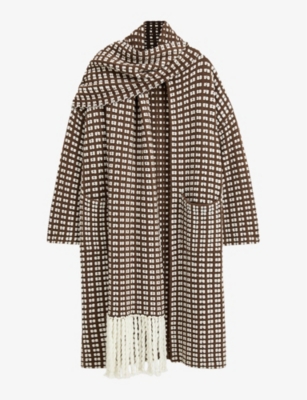 JOSEPH - Scarf-collar relaxed-fit merino-wool coat | Selfridges.com