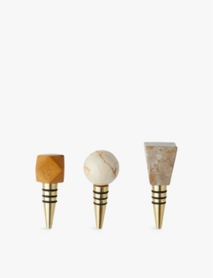 BE HOME - Assorted marble bottle stoppers set of 3 | Selfridges.com