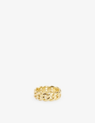 COMMONLINES - Cuban Link 14ct yellow-gold plated sterling-silver ring | Selfridges.com