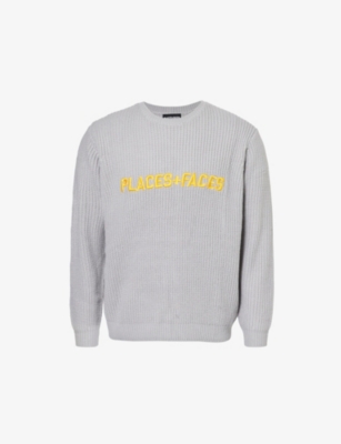 PLACES + FACES - Embossed-embroidery ribbed knitted jumper | Selfridges.com