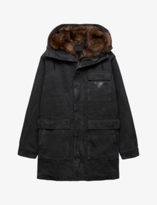 PRADA - Vintage-effect oversized cotton utility jacket | Selfridges.com
