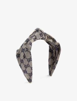 GUCCI - Monogram-pattern canvas headband | Selfridges.com