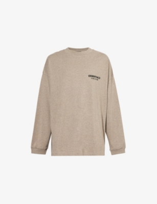 FEAR OF GOD ESSENTIALS - Embossed-brand-print crew-neck relaxed-fit ...