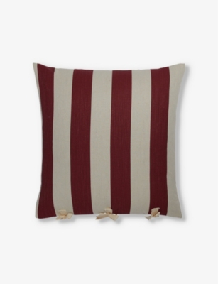 BUCHANAN STUDIO - Striped square linen cushion 55cm x 55cm | Selfridges.com