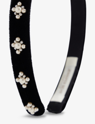 JENNIFER BEHR - Bethany Crystal-Embellished Velvet Headband ...