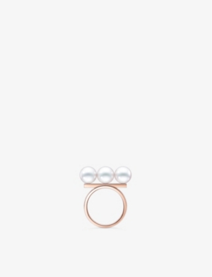 TASAKI - Balance Neo rose-gold and Akoya-pearl ring | Selfridges.com
