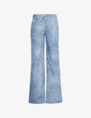 BRANDON MAXWELL - Reid Straight-Leg Mid-Rise Velvet Denim Trousers ...