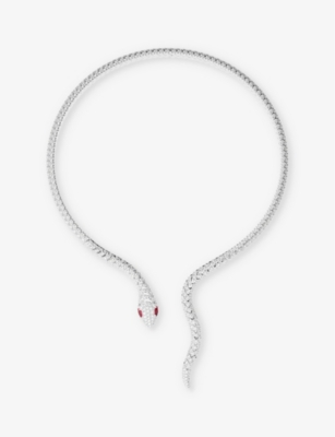 APM MONACO - Pavé Kaa Wrap Around Sterling-Silver and Cubic Zirconia ...