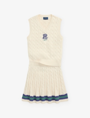 POLO RALPH LAUREN - Girls’ Cable-Knit Two-Piece Cotton Set | Selfridges.com