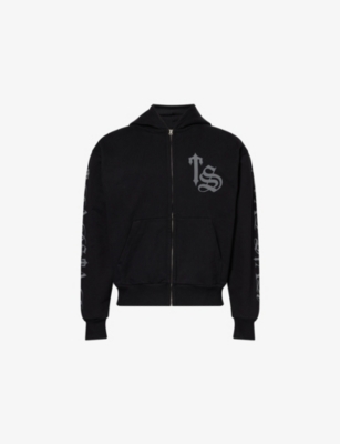 TRAPSTAR - Logo-Print Zip-Up Cotton Hoody | Selfridges.com