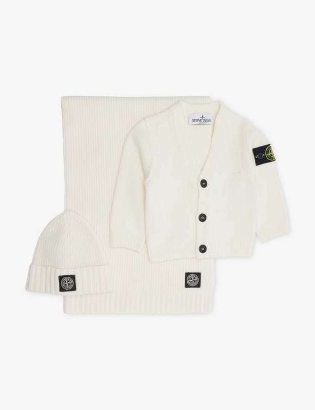 STONE ISLAND - Logo-Badge Three Piece Knitted Set 6-12 Months ...
