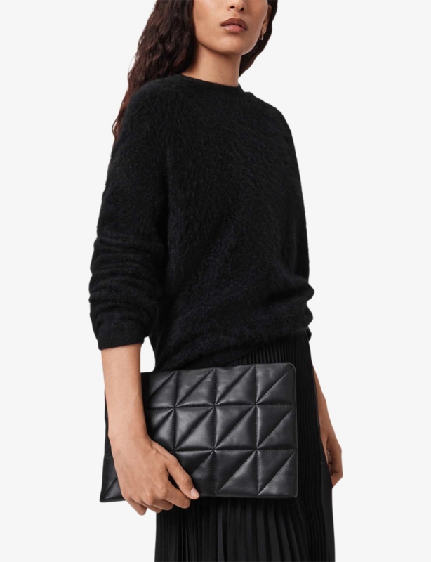 ALLSAINTS - Bettina Embellished Leather Clutch Bag | Selfridges.com