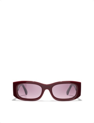 CHANEL - CH5525 Rectangle-Frame Acetate Sunglasses | Selfridges.com