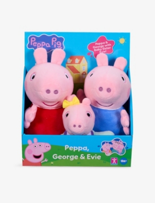 PEPPA PIG - Peppa, George and Baby Evie Three-Pack Soft Toy ...