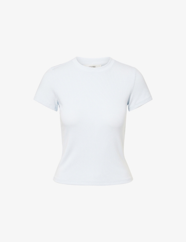 FRAME - The Pique Baby Contrast-Trim Pima-Cotton T-Shirt | Selfridges.com