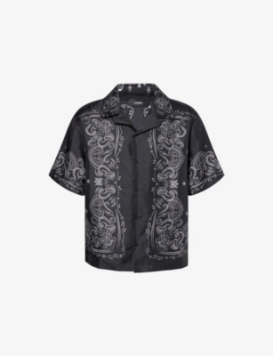 AMIRI - Bandana Paint Bowling Short-Sleeves Silk Shirt | Selfridges.com