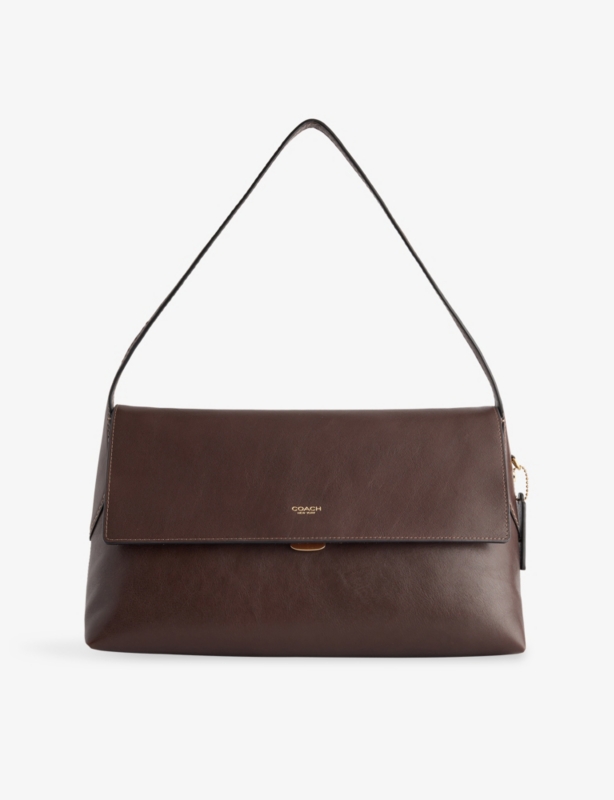 COACH - Foil-Logo Chain-Handle Leather Shoulder Bag | Selfridges.com