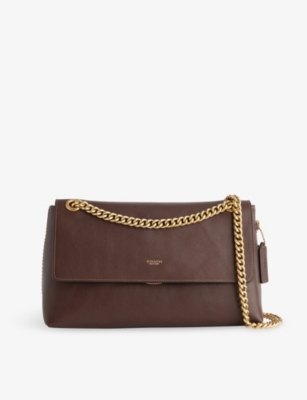COACH - Foil-Logo Chain-Handle Leather Shoulder Bag | Selfridges.com