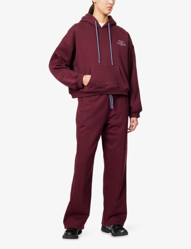 LOUNGE UNDERWEAR - Oversized Logo-Embroidery Cotton-Jersey Hoody ...