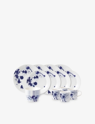 ROYAL DOULTON - 1815 Pacific Blue Splash Sixteen-Piece Porcelain Dinner ...