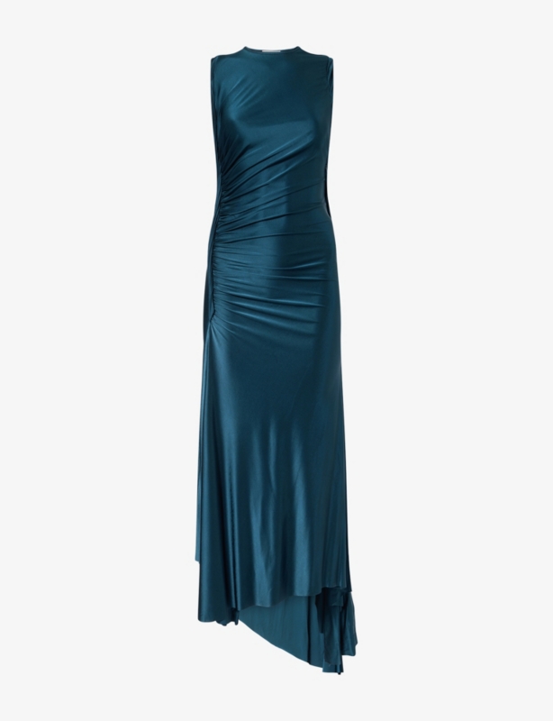 VICTORIA BECKHAM - Posy Twisted-Shoulder Satin Midi Dress | Selfridges.com