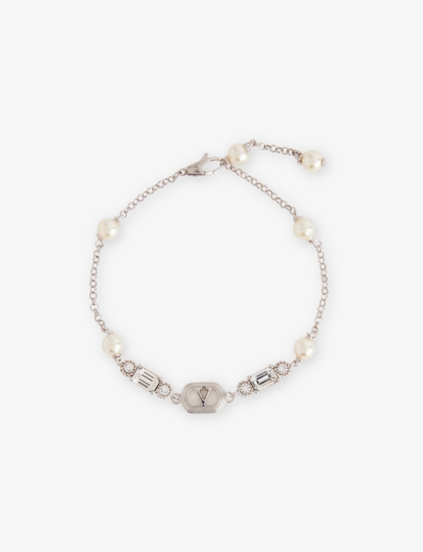 VALENTINO GARAVANI - VLogo Signature Oval Strass Drop Hoop Earrings ...