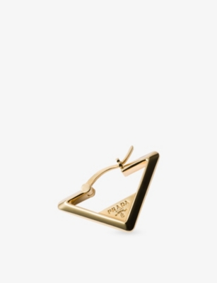 PRADA - Triangle Metal Hoop Earrings | Selfridges.com
