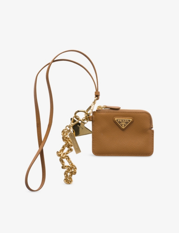 PRADA - Shoulder Strap Saffiano Leather Card Holder | Selfridges.com