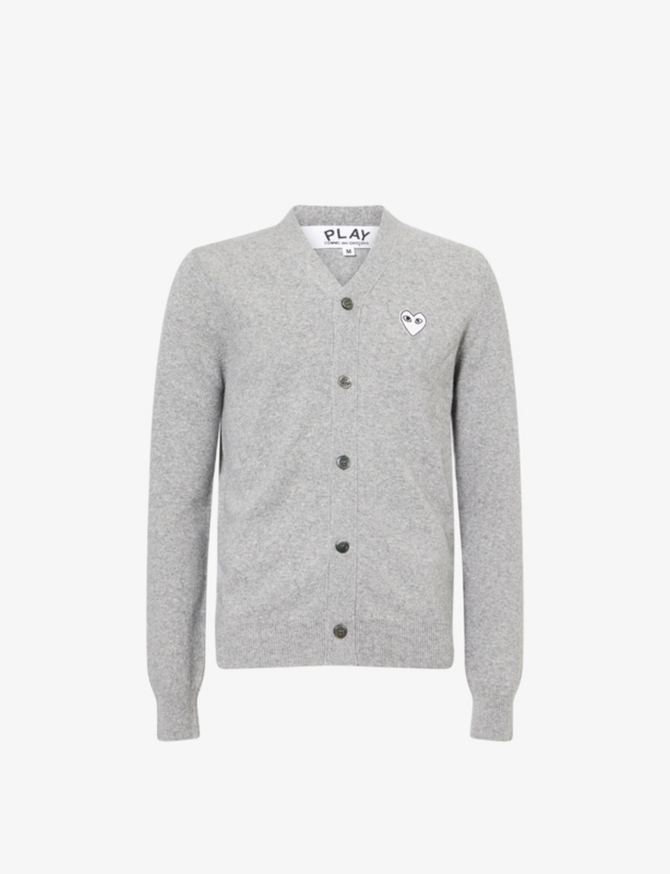 COMME DES GARCONS PLAY - Rhinestone Heart-Embroidered Cotton T-Shirt ...