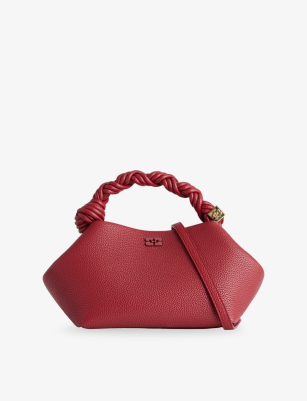 GANNI - Bou Mini Grained Faux-Leather Top-Handle Bag | Selfridges.com