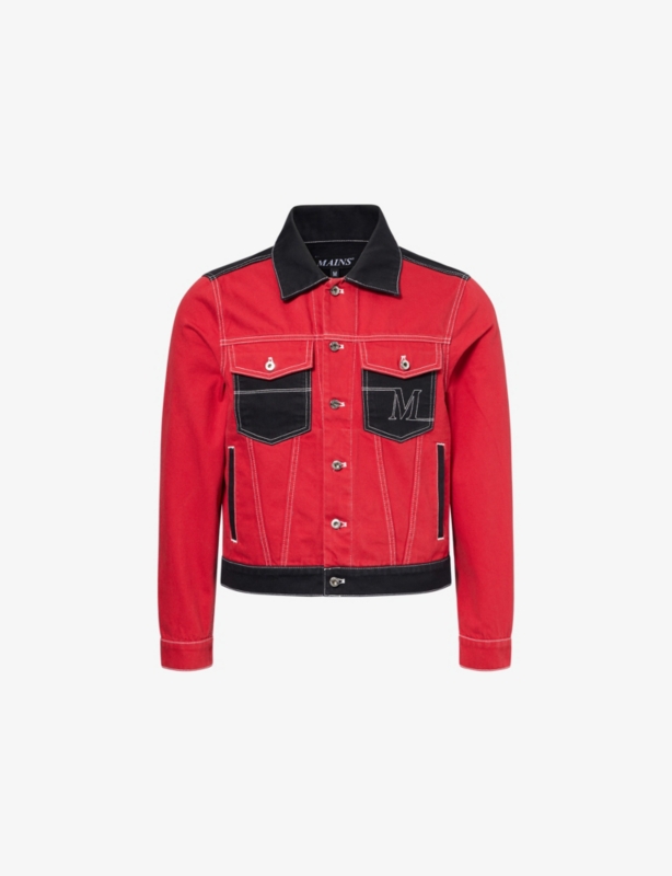 MAINS - Logo Contrast-Stitch Denim Jacket | Selfridges.com