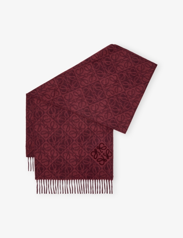 LOEWE - Anagram Knitted Cashmere And Wool Scarf | Selfridges.com