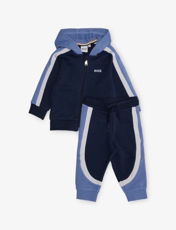 BOSS - Stripe-Pattern Cotton-Blend Bermuda Shorts 3-36 Months ...