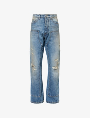 TRAPSTAR REDLINE - Redline Distressed Denim Jeans | Selfridges.com
